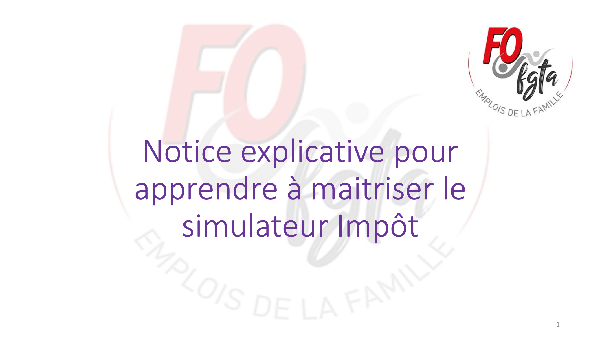 IMPÔTS 2025 : Notice explicative pour apprendre à maitriser le simulateur Impôt - FGTA-FO ...